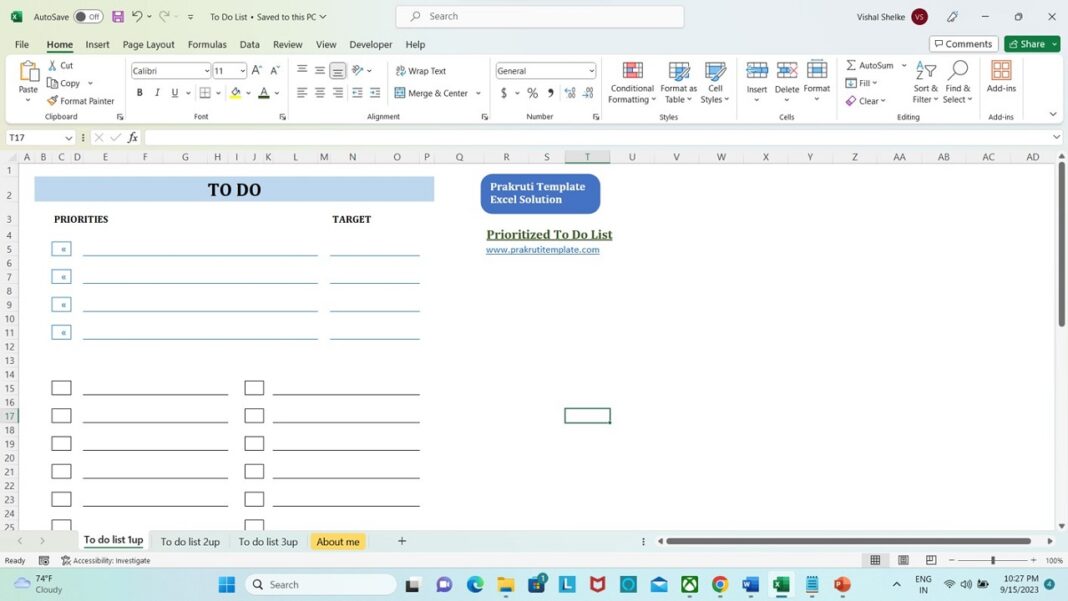 TO DO LIST Template in Excel | 3 Layout | Free Download | Prakruti ...